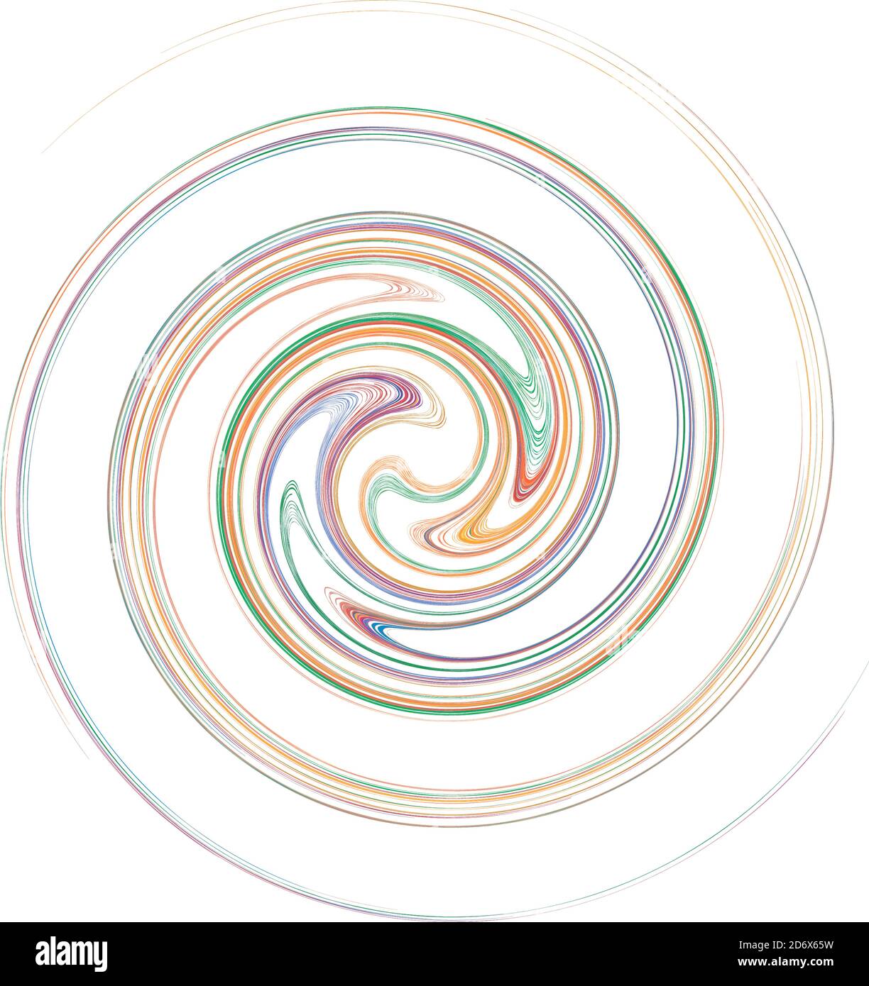 Curve rotated Volute, Helix shape. Colorful Spiral, swirl and twirl ...