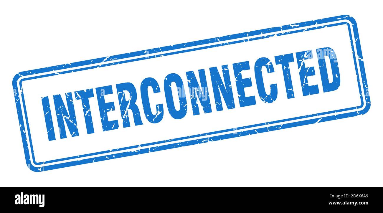 interconnected stamp. square grunge sign isolated on white background Stock Vector Image & Art ...