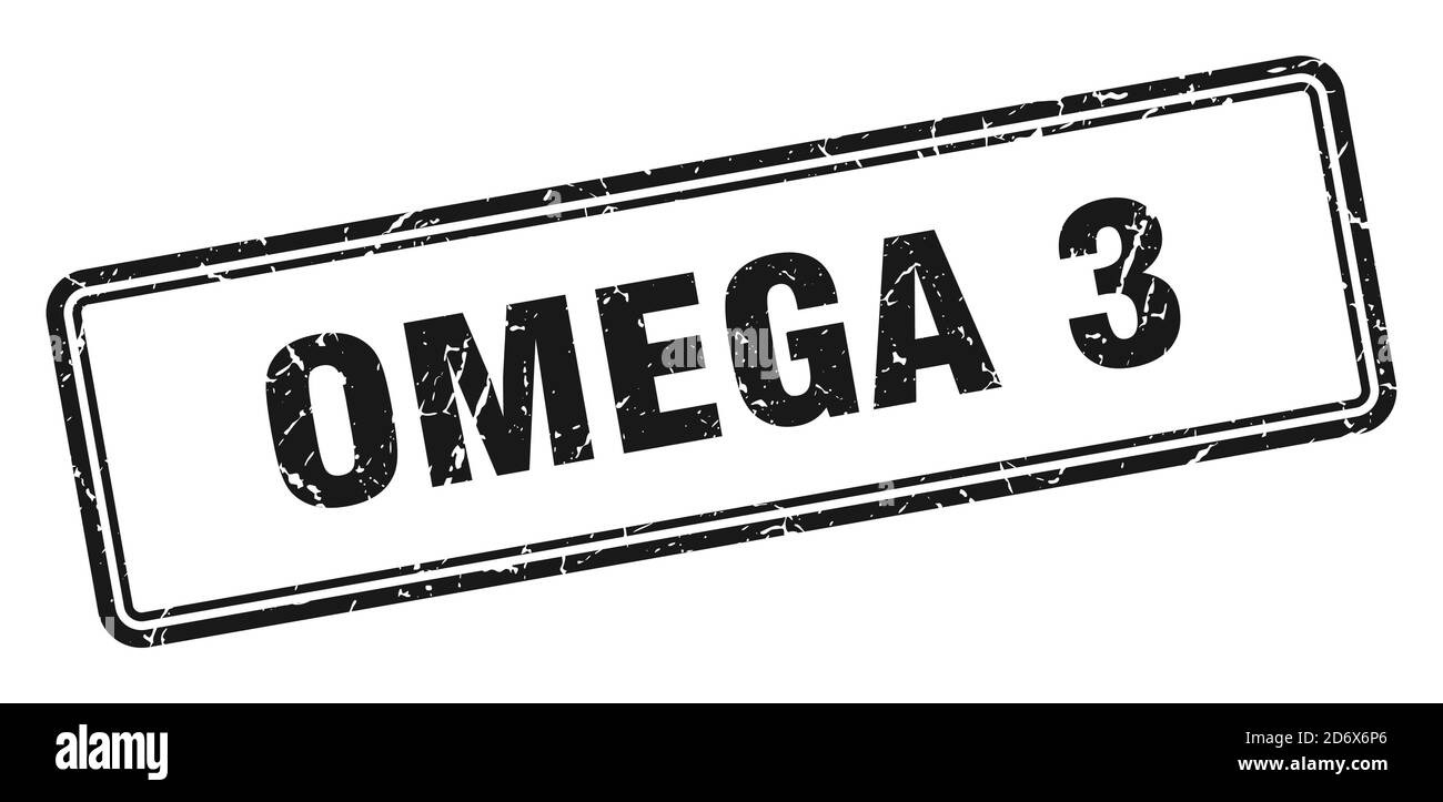 omega 3 stamp. square grunge sign isolated on white background Stock ...