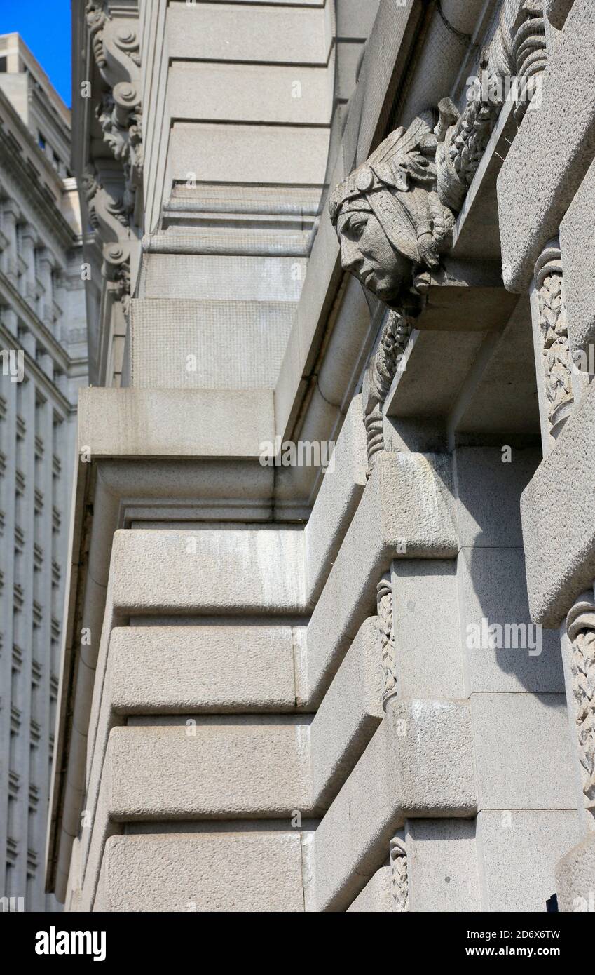 The exterior architecture detail of former Alexander Hamilton U.S ...