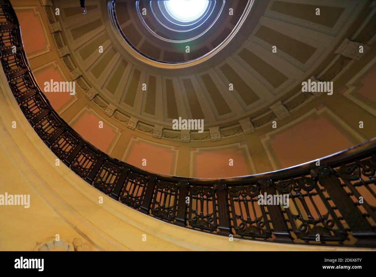 The staircase and celling inside National Museum of the American Indian ...