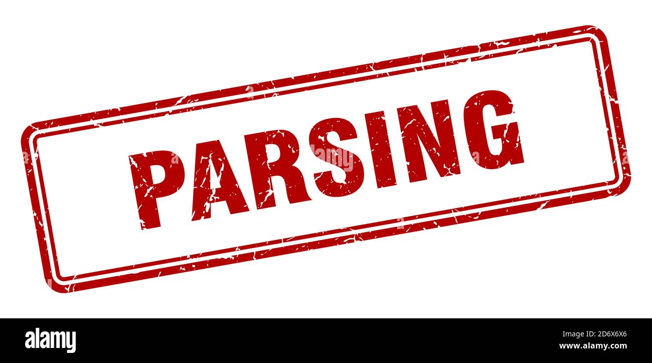 parsing stamp. square grunge sign isolated on white background Stock ...