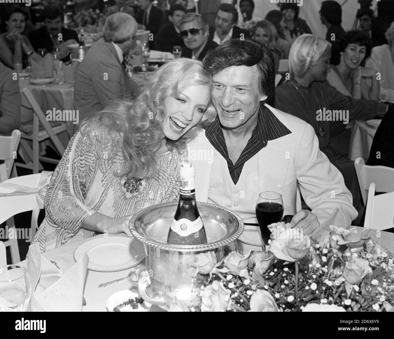 Los Angeles.CA.USA. LIBRARY. Hugh Hefner and Shannon Tweed in 1982. Ref ...