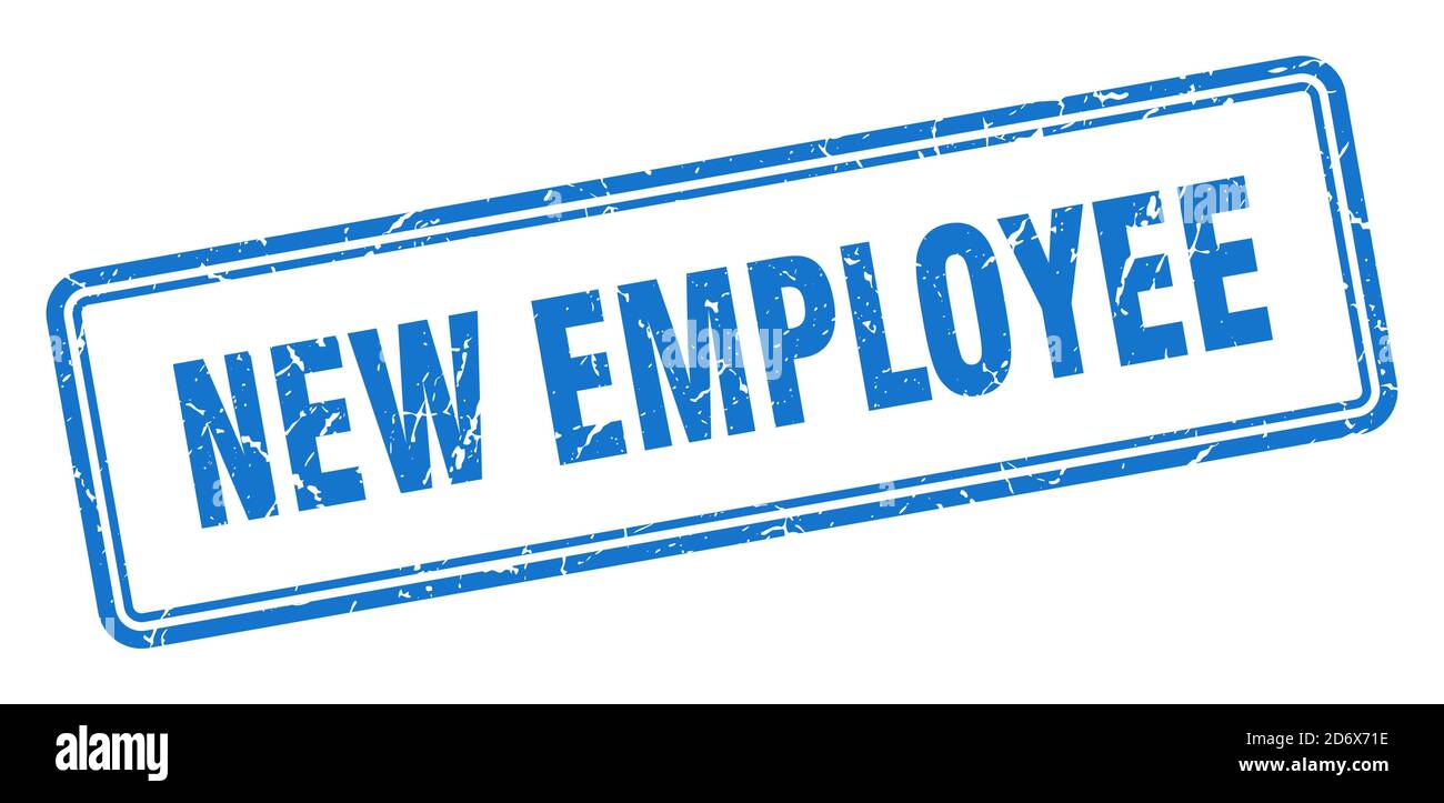 new employee stamp. square grunge sign isolated on white background ...