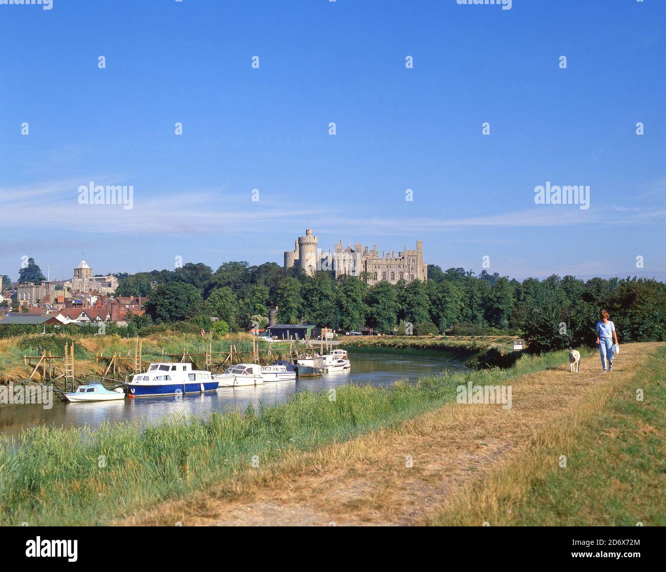 Arundel Castle from River Arun, Arundel, West Sussex, England, United ...