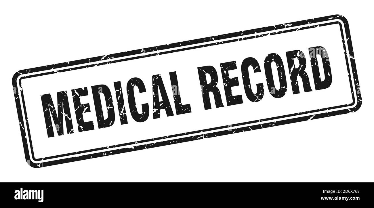 medical record stamp. square grunge sign isolated on white background ...