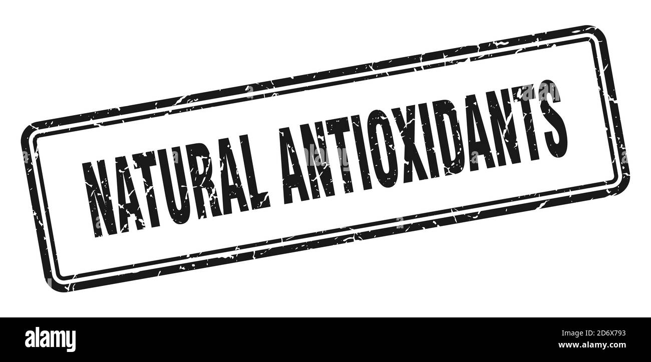 natural antioxidants stamp. square grunge sign isolated on white ...