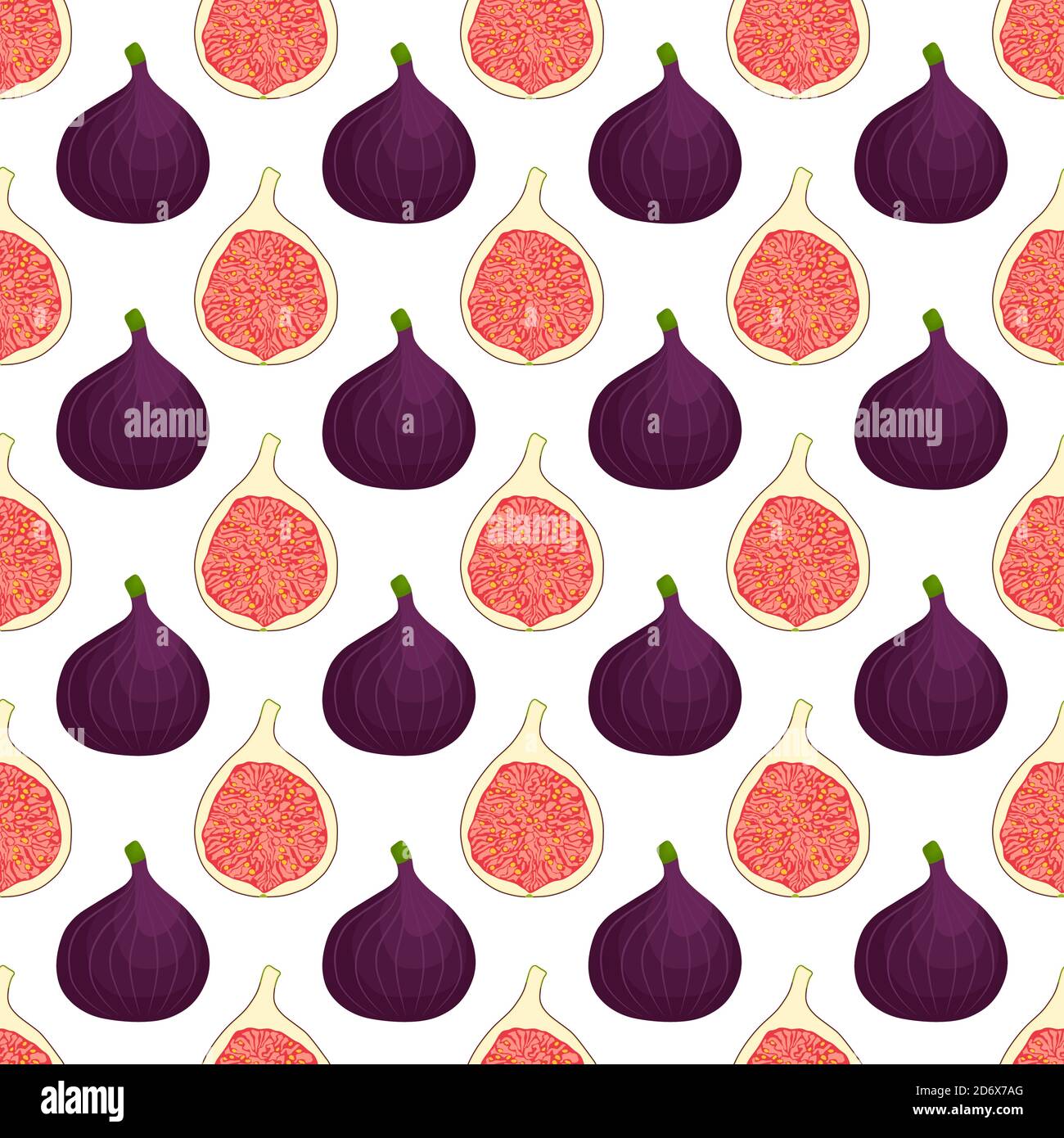 Illustration on theme big colored seamless purple fig, bright fruit ...
