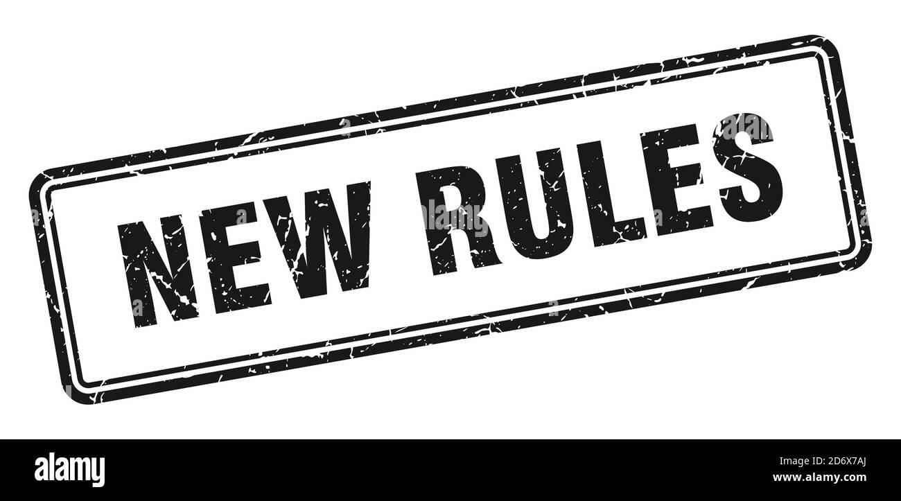 new rules stamp. square grunge sign isolated on white background Stock ...