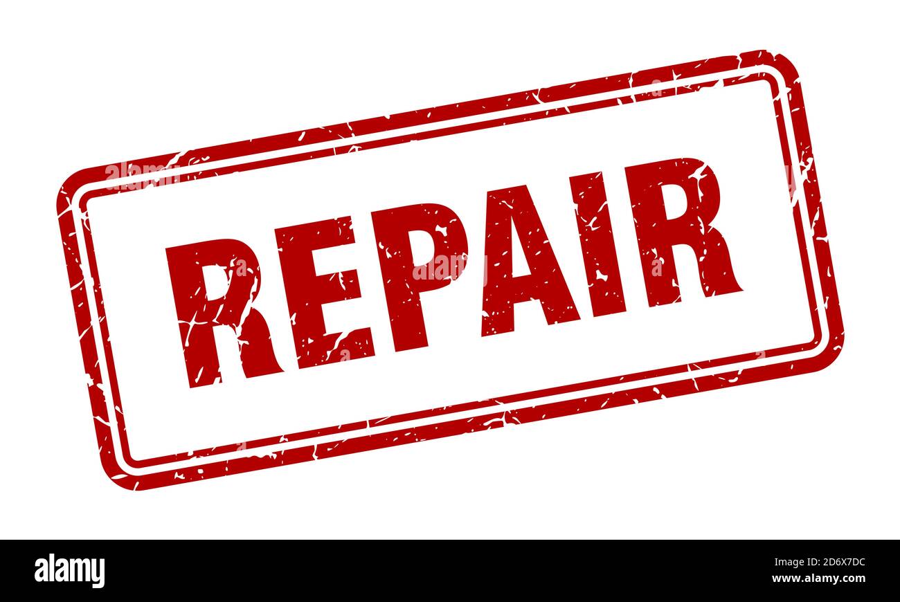 repair stamp. square grunge sign isolated on white background Stock ...
