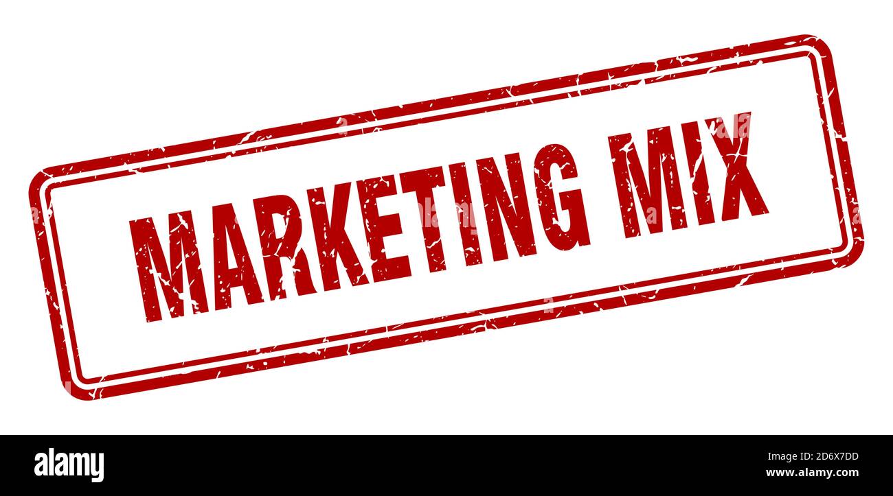 marketing mix stamp. square grunge sign isolated on white background ...