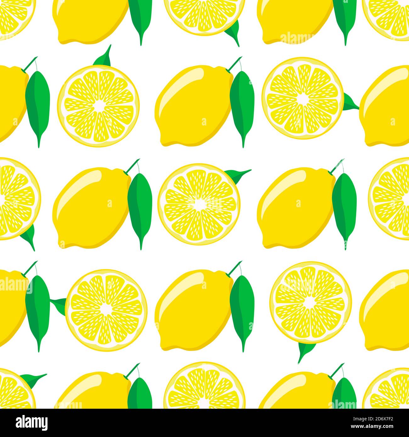 Illustration on theme big colored seamless yellow lemon, bright fruit pattern for seal. Fruit ...