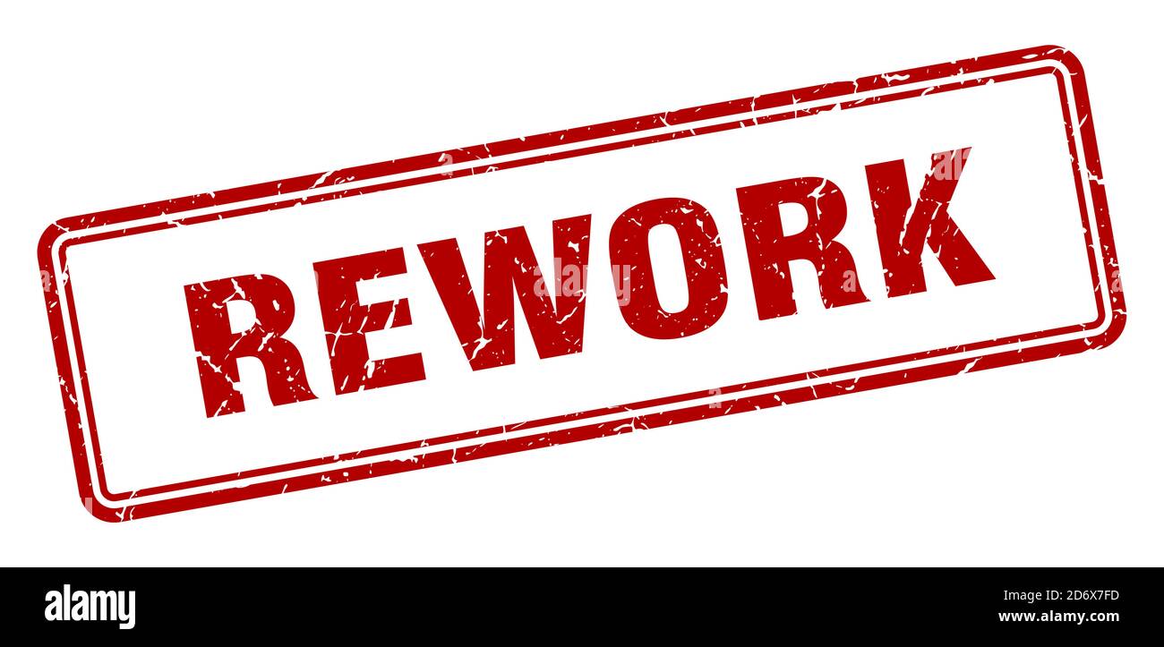 rework stamp. square grunge sign isolated on white background Stock ...