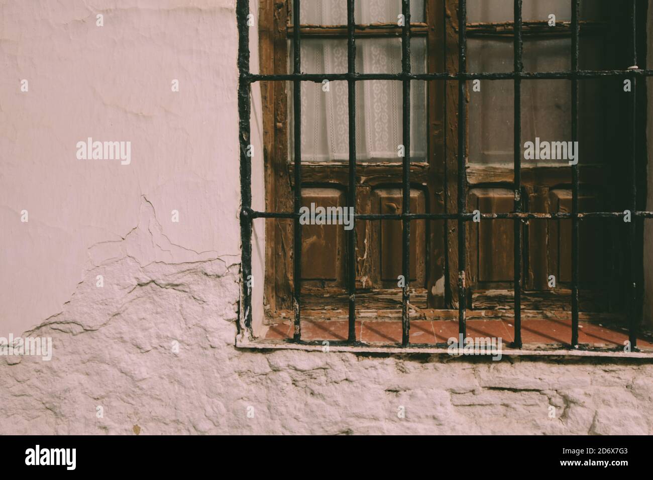 Old dusty window in the wall of a house Stock Photo - Alamy