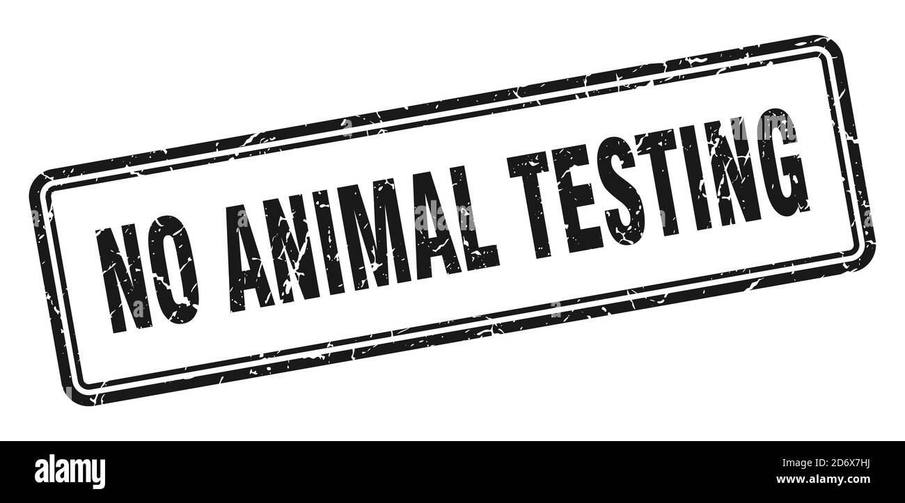 no animal testing stamp. square grunge sign isolated on white ...