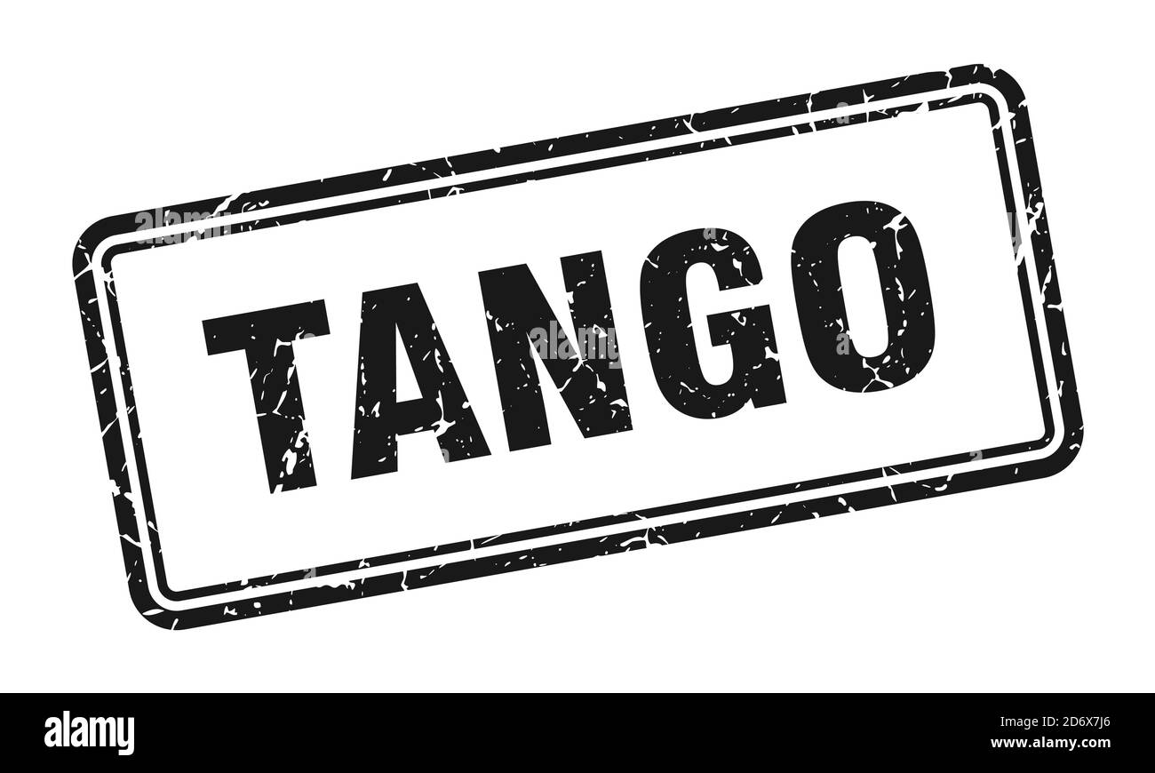 tango stamp. square grunge sign isolated on white background Stock ...