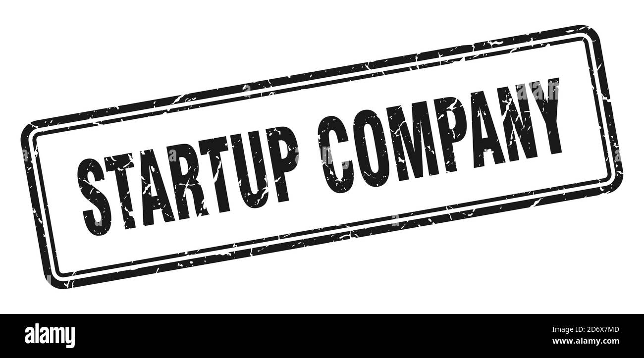 startup company stamp. square grunge sign isolated on white background ...