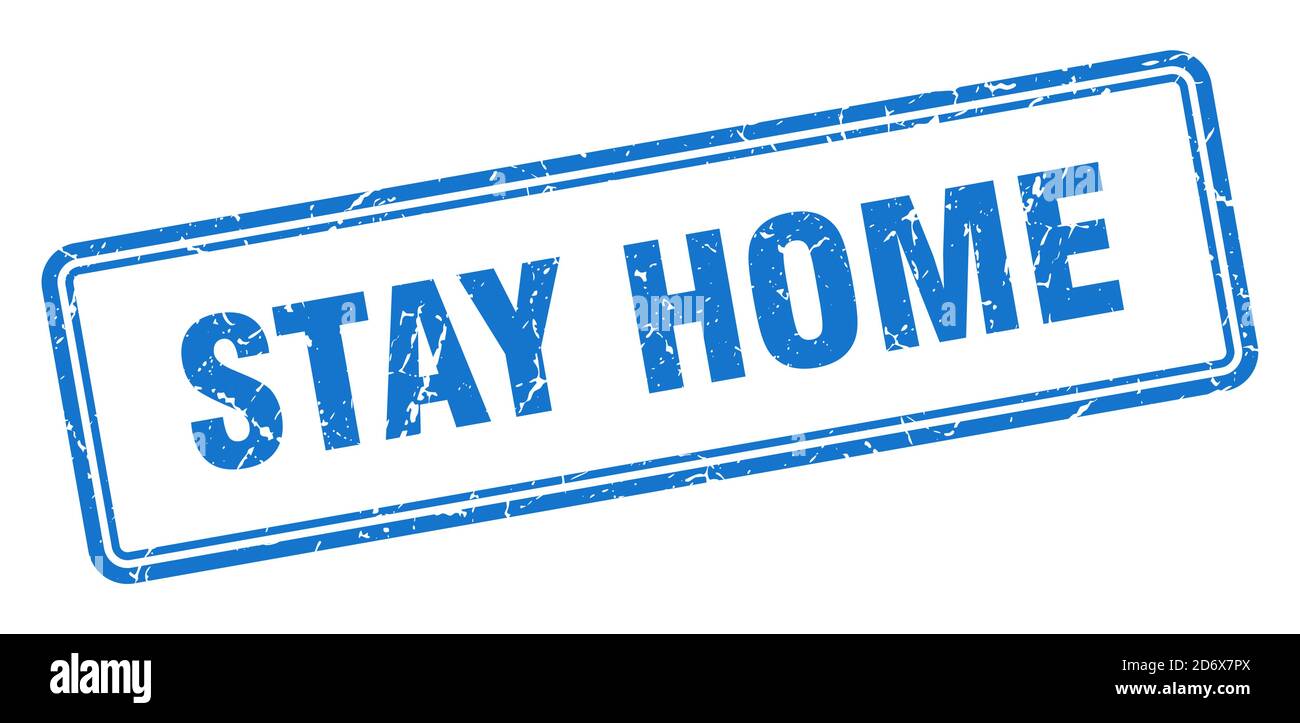 stay home stamp. square grunge sign isolated on white background Stock ...