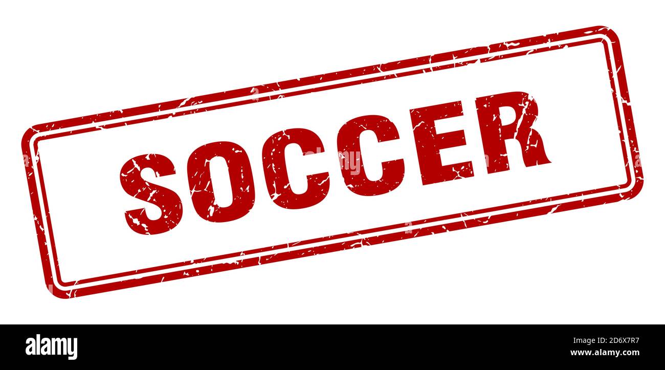 soccer stamp. square grunge sign isolated on white background Stock ...