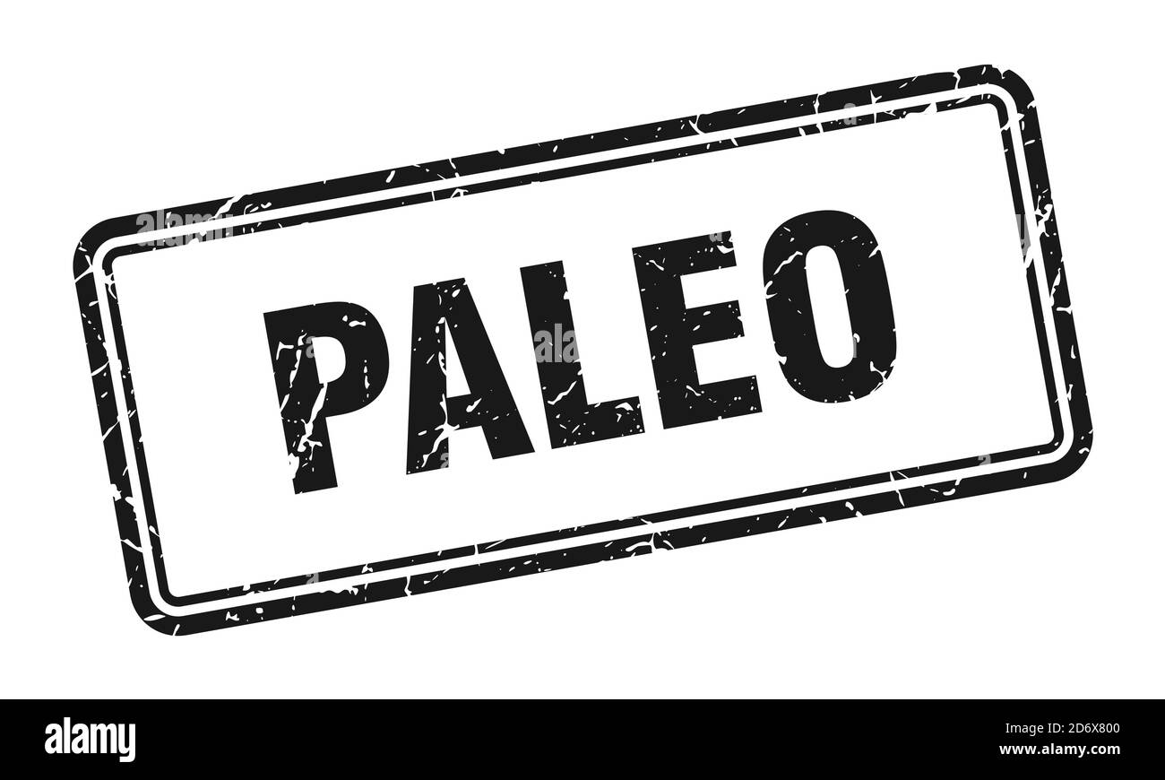 paleo stamp. square grunge sign isolated on white background Stock ...