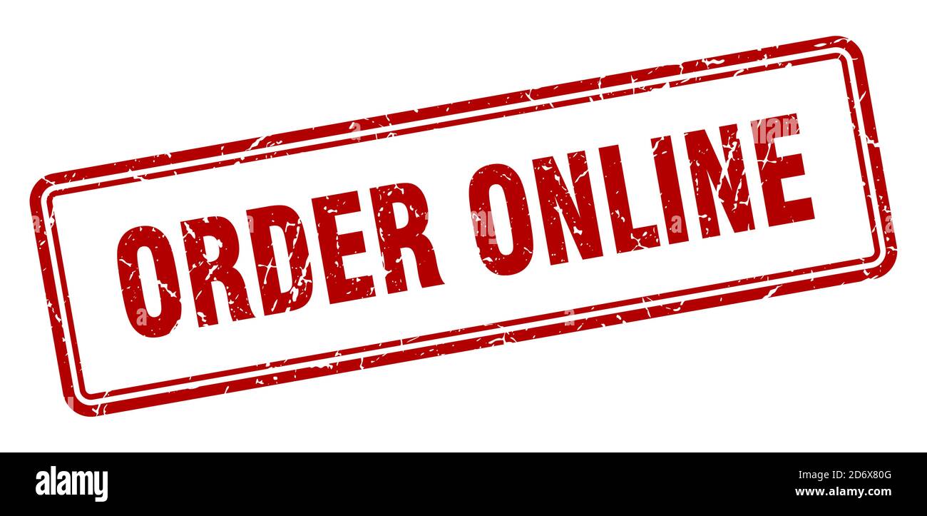 order online stamp. square grunge sign isolated on white background ...