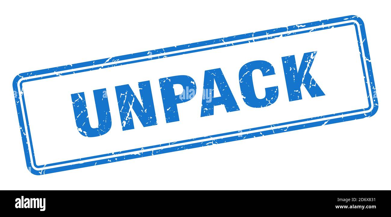unpack stamp. square grunge sign isolated on white background Stock ...