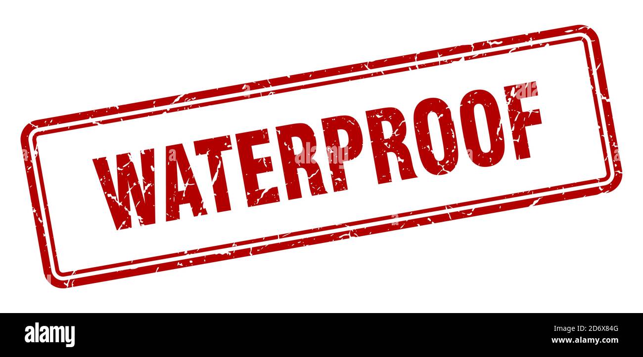waterproof stamp. square grunge sign isolated on white background Stock ...
