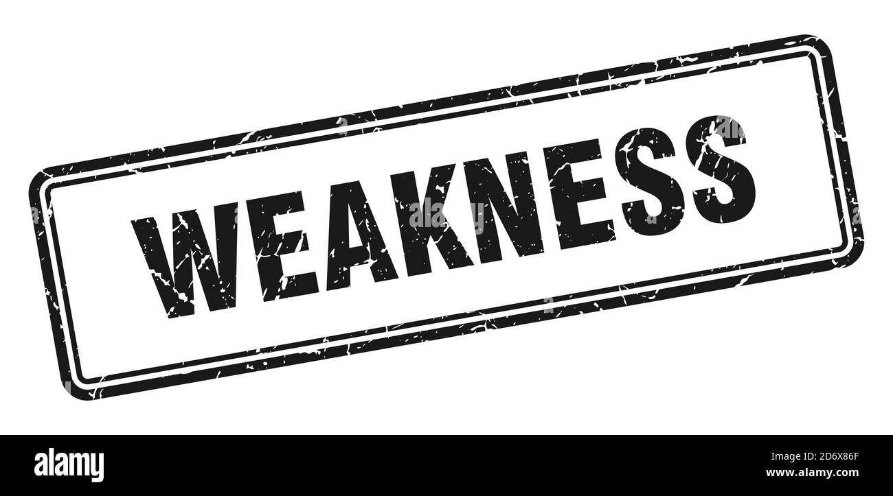 weakness stamp. square grunge sign isolated on white background Stock ...