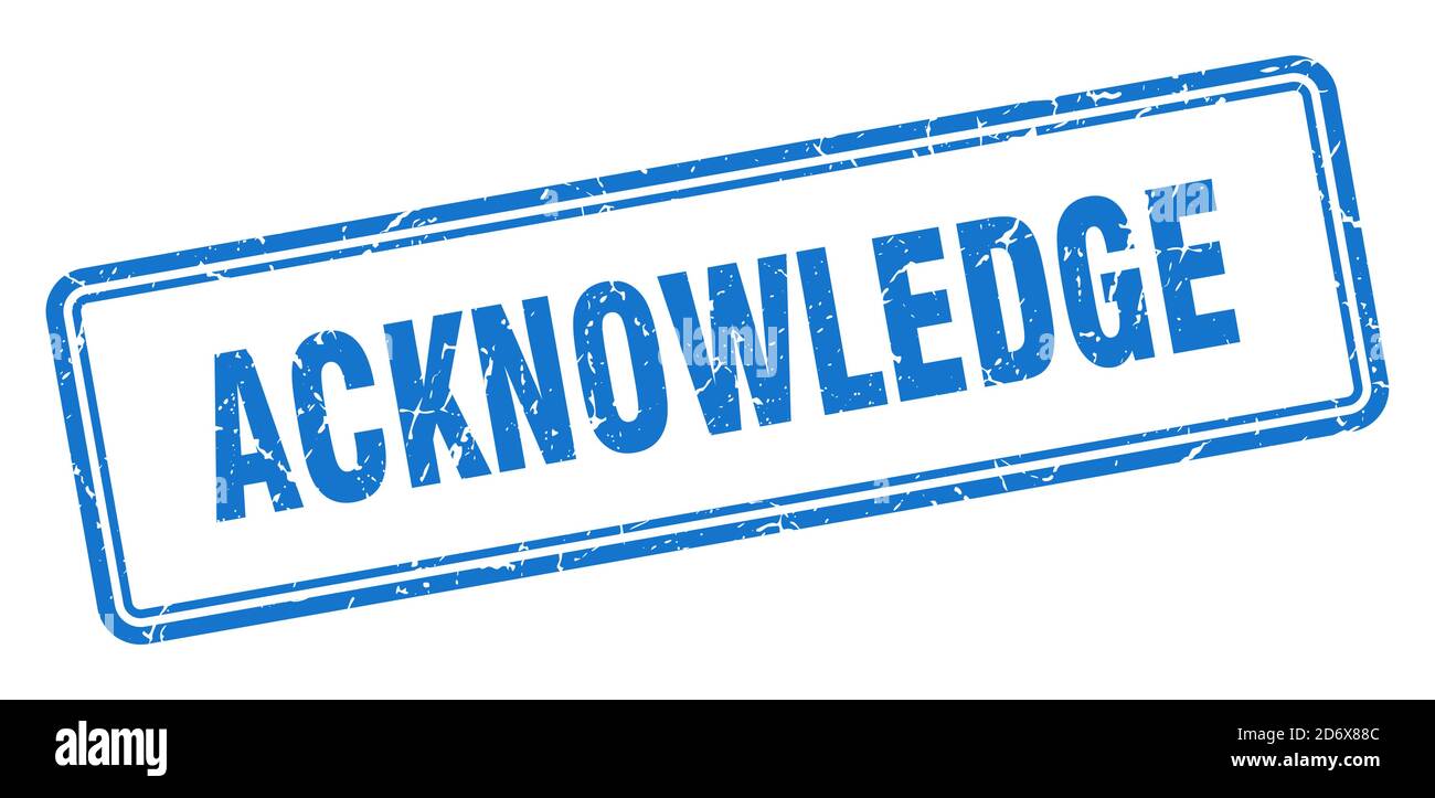 acknowledge stamp. square grunge sign isolated on white background ...