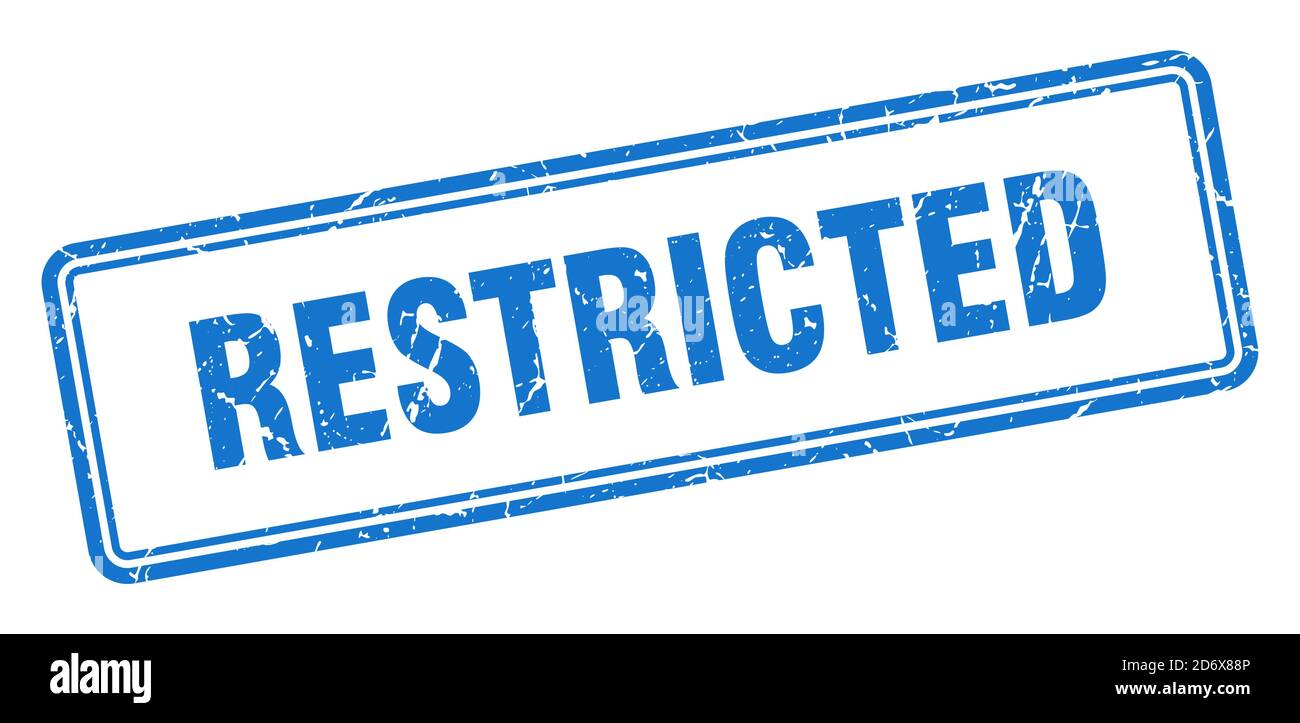 restricted stamp. square grunge sign isolated on white background Stock ...