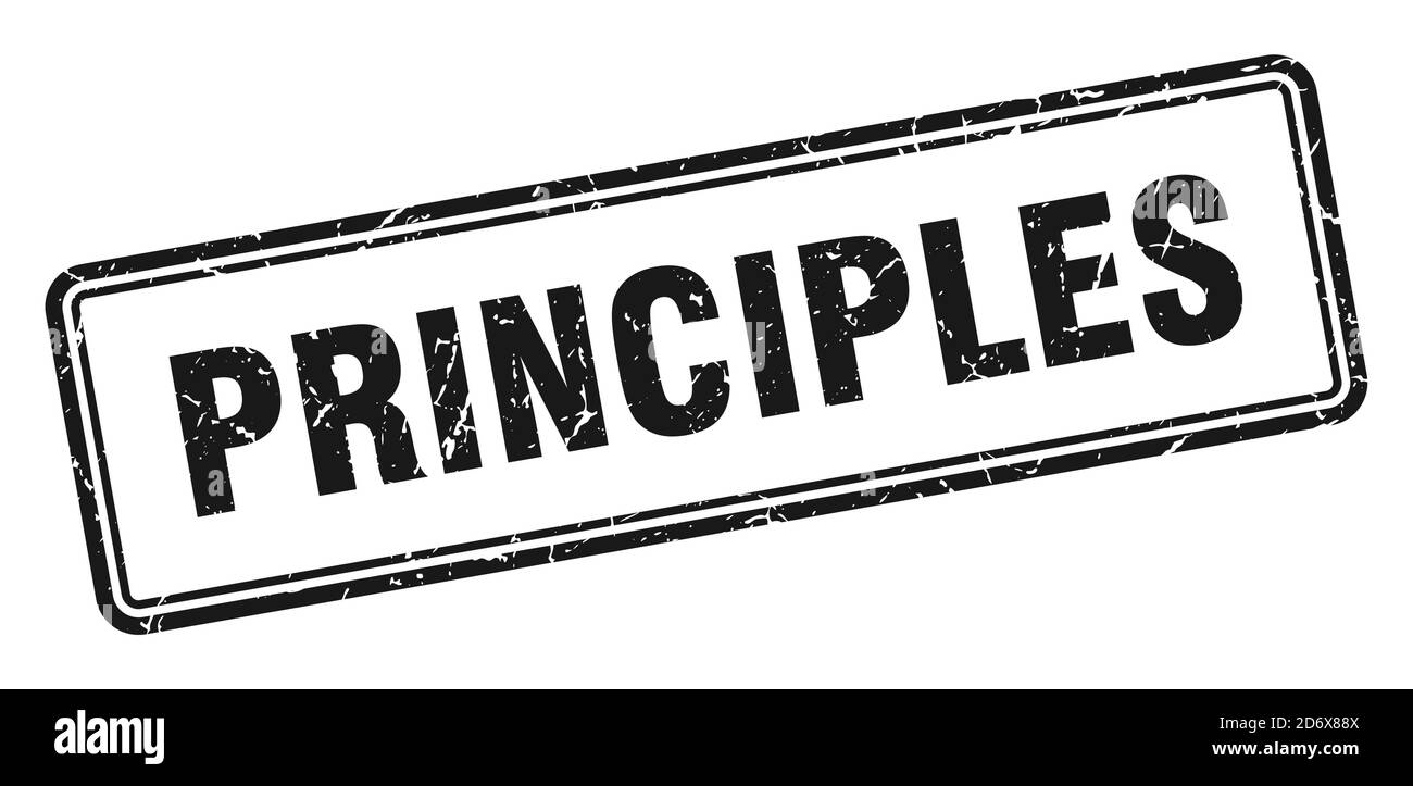 principles stamp. square grunge sign isolated on white background Stock ...