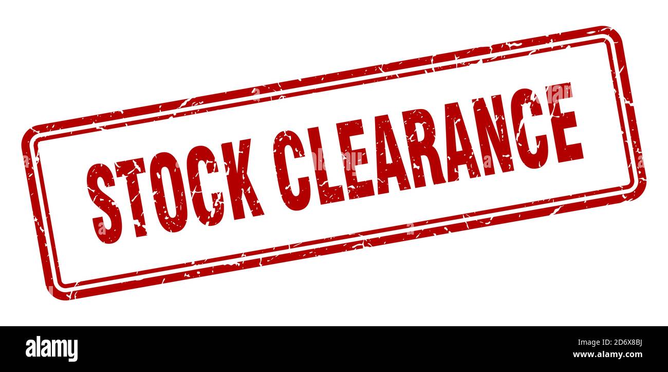 stock clearance stamp. square grunge sign isolated on white background ...