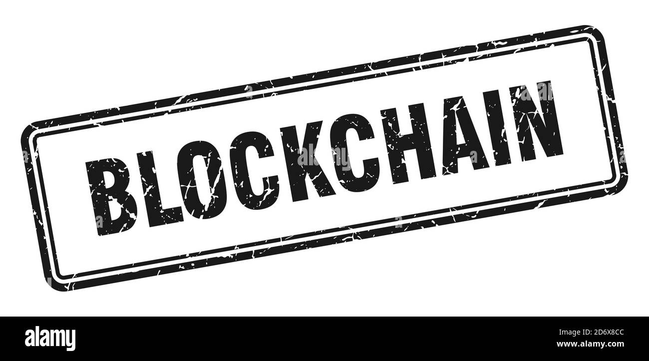 blockchain stamp. square grunge sign isolated on white background Stock ...