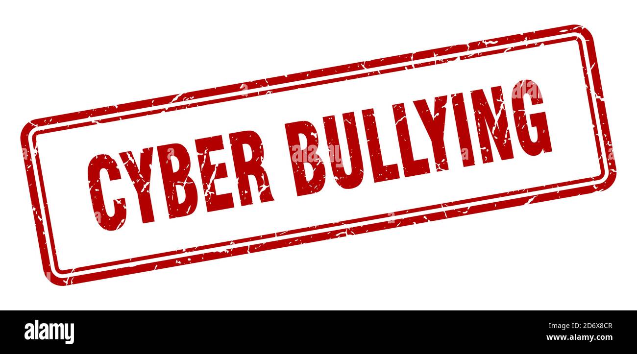 cyber bullying stamp. square grunge sign isolated on white background ...