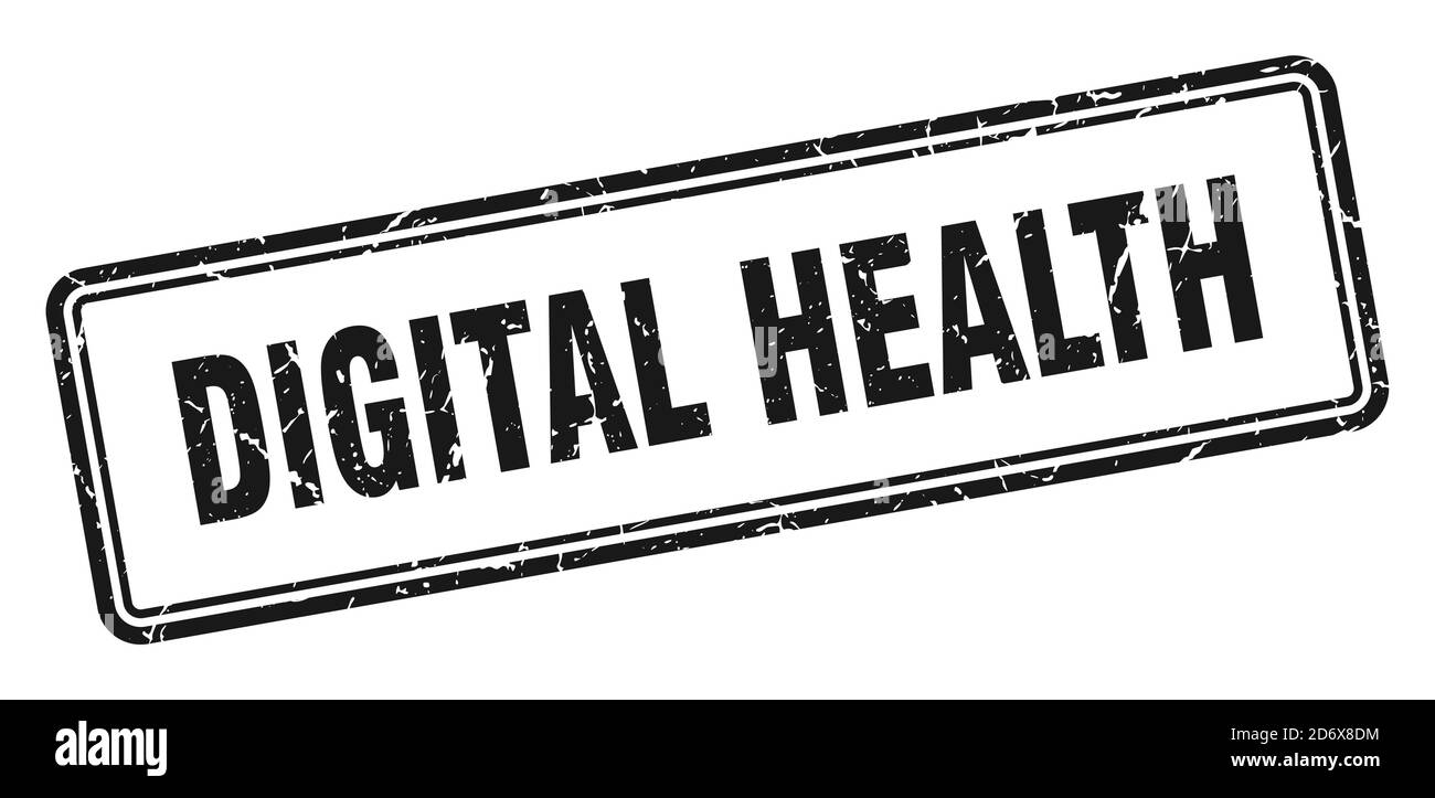 digital health stamp. square grunge sign isolated on white background ...