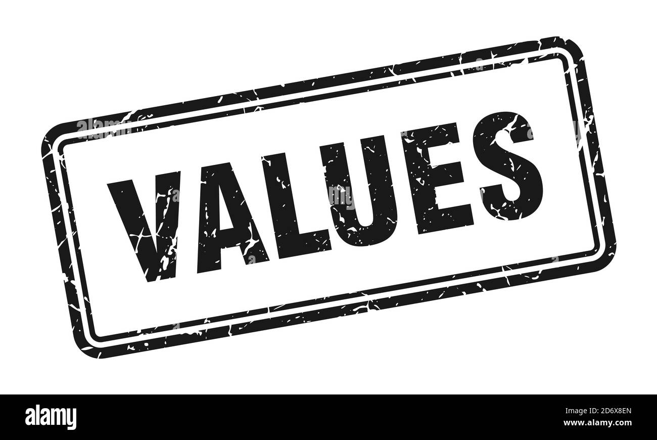 values stamp. square grunge sign isolated on white background Stock ...