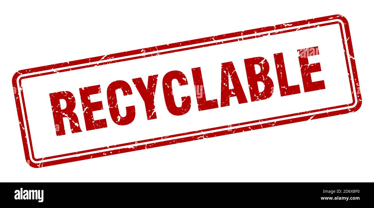 recyclable stamp. square grunge sign isolated on white background Stock Vector Image & Art - Alamy