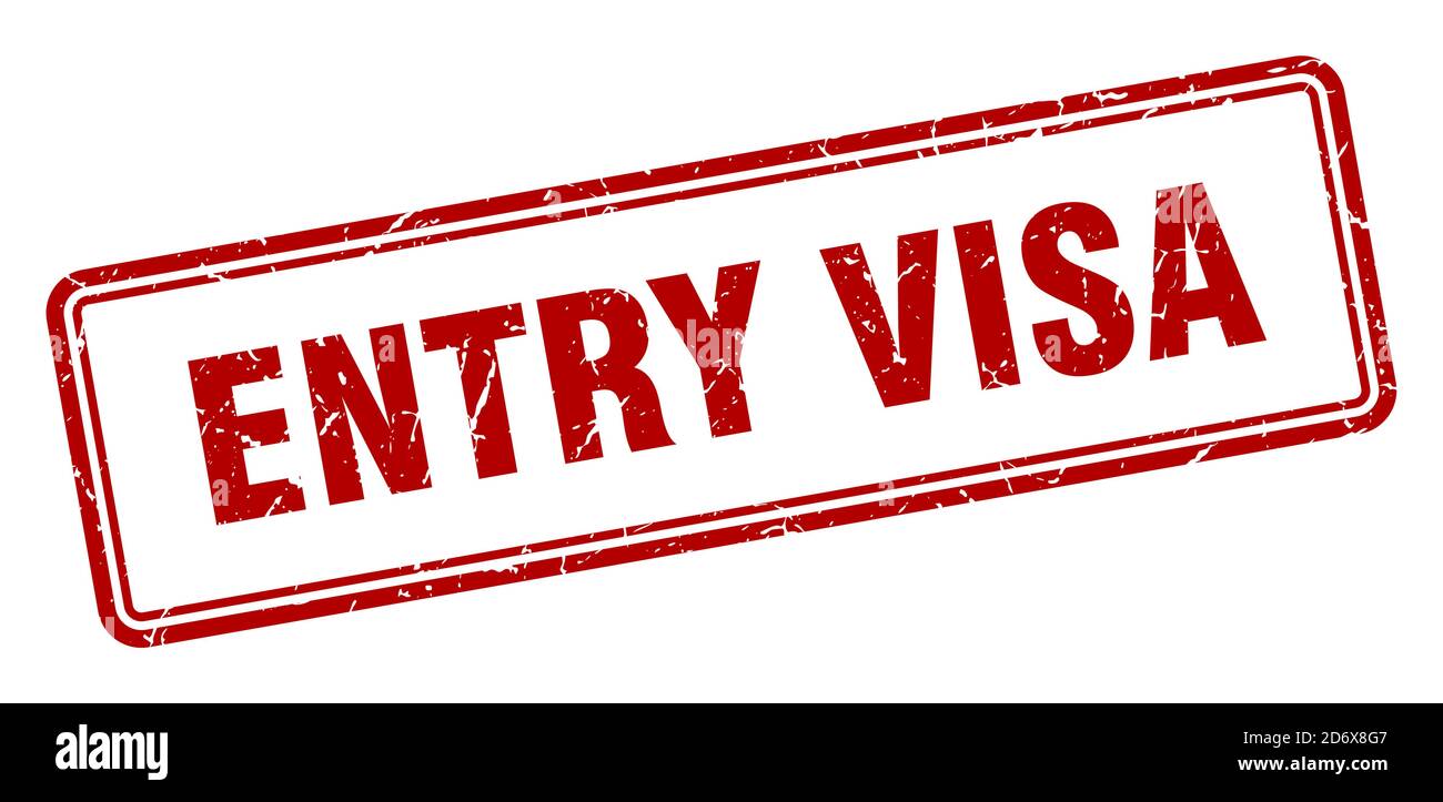 entry visa stamp. square grunge sign isolated on white background Stock ...