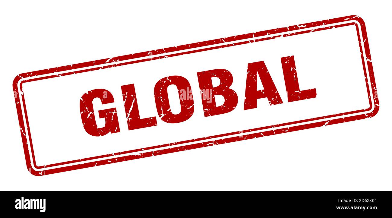 global stamp. square grunge sign isolated on white background Stock ...