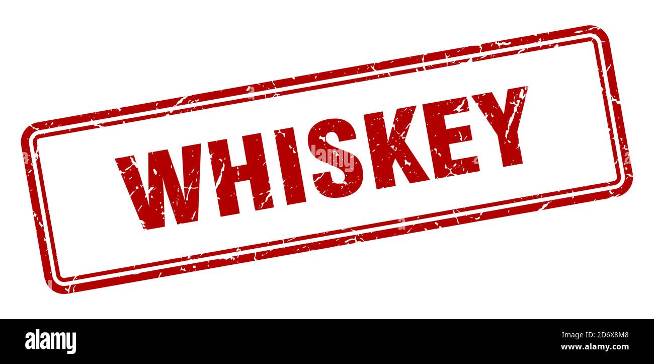 whiskey stamp. square grunge sign isolated on white background Stock ...