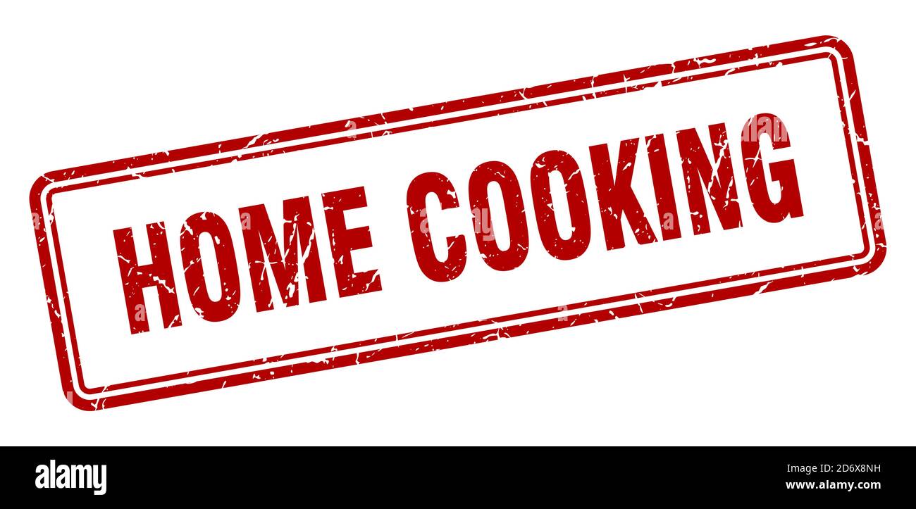home cooking stamp. square grunge sign isolated on white background ...