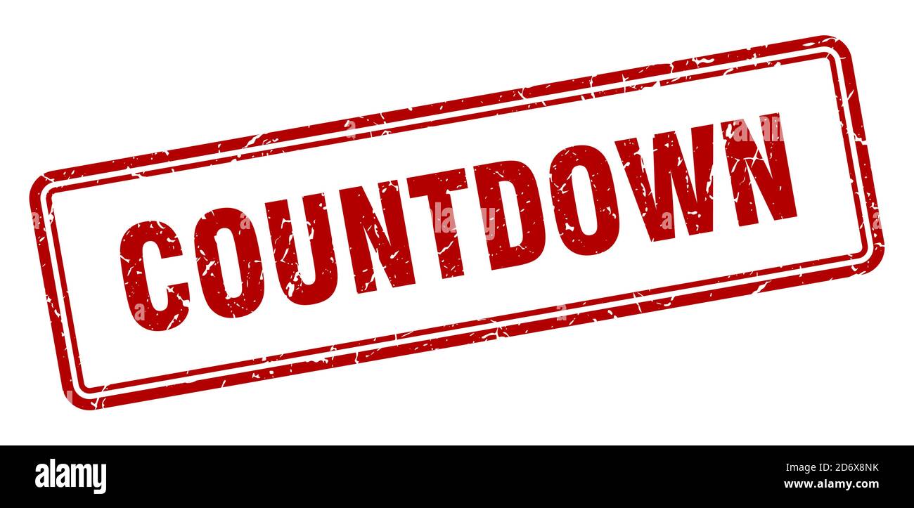 countdown stamp. square grunge sign isolated on white background Stock ...