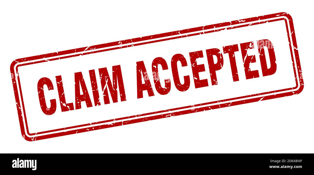 claim accepted stamp. square grunge sign isolated on white background ...