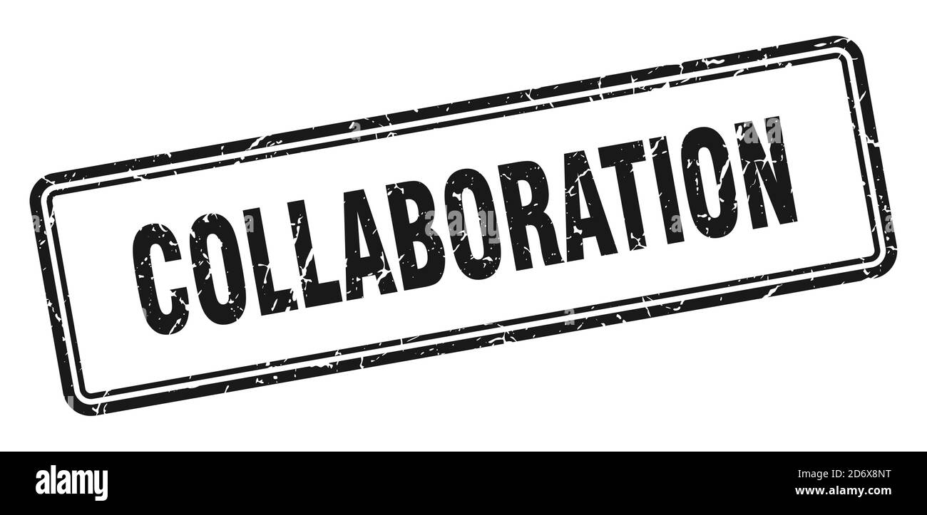 collaboration stamp. square grunge sign isolated on white background ...