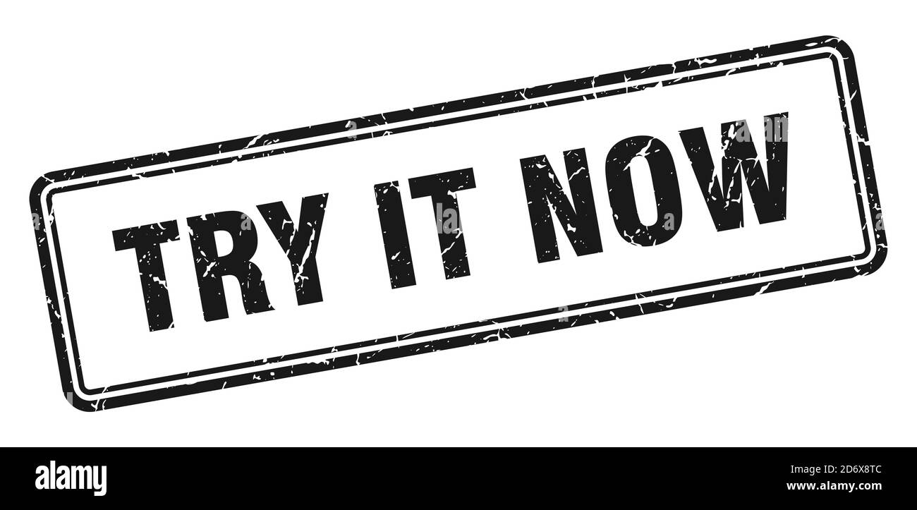 try it now stamp. square grunge sign isolated on white background Stock ...