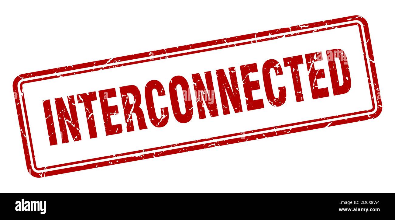 interconnected stamp. square grunge sign isolated on white background Stock Vector Image & Art ...