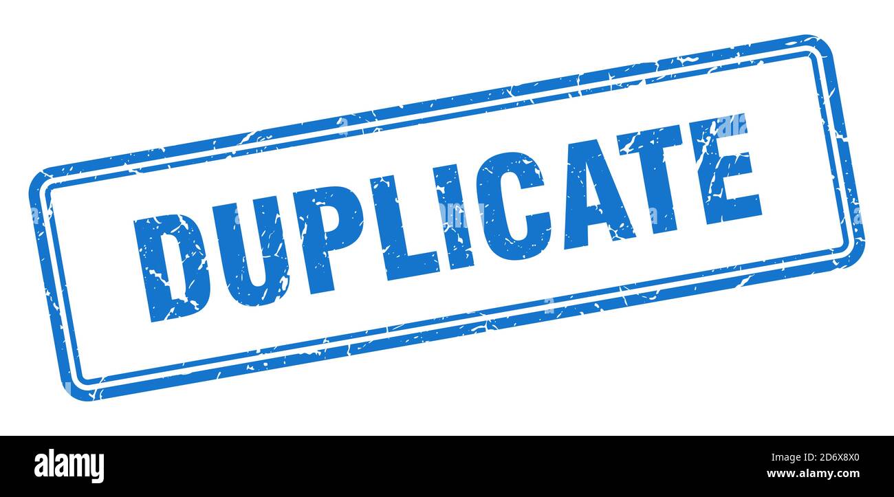 duplicate stamp. square grunge sign isolated on white background Stock ...