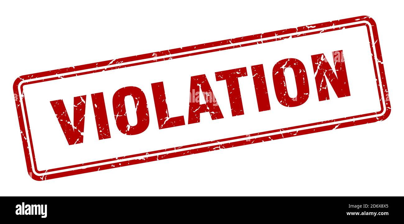 violation stamp. square grunge sign isolated on white background Stock ...