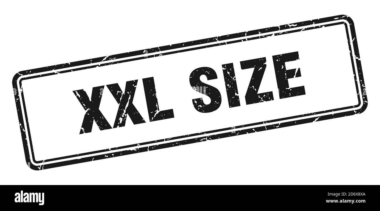 xxl size stamp. square grunge sign isolated on white background Stock ...