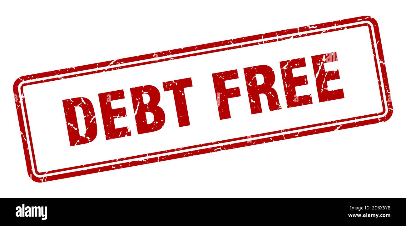 debt free stamp. square grunge sign isolated on white background Stock ...